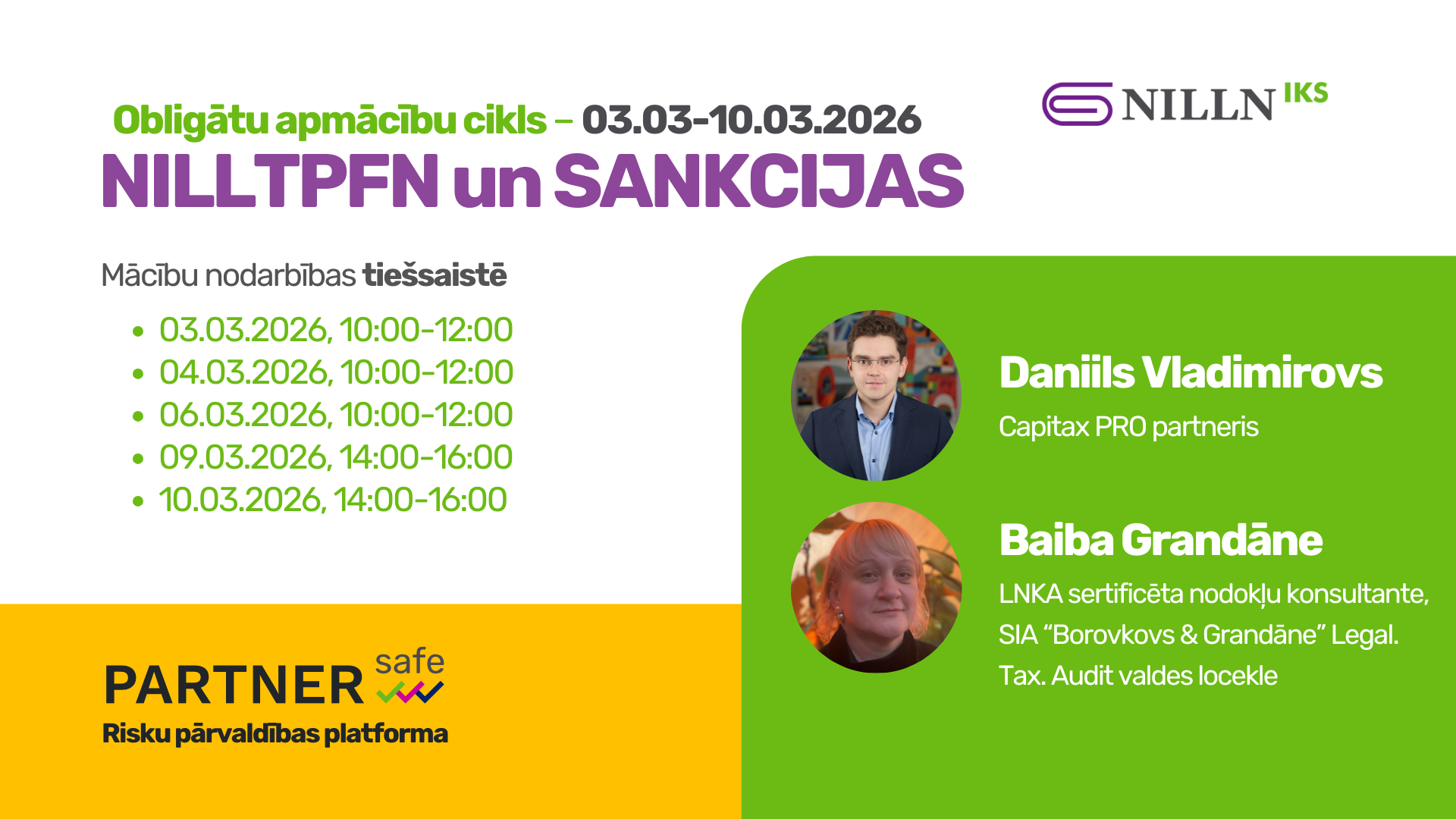 Obligātu apmācību cikls: NILLTPFN un SANKCIJAS 03.03.2026-10.03.2026 ...